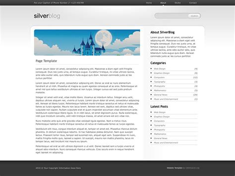 CSS Template Silver Blog Behance