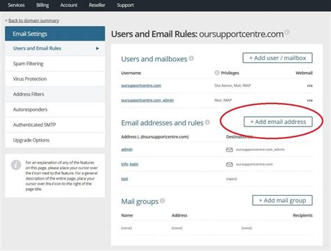 How Can I Create An Email Address Support Centre Names Co Uk
