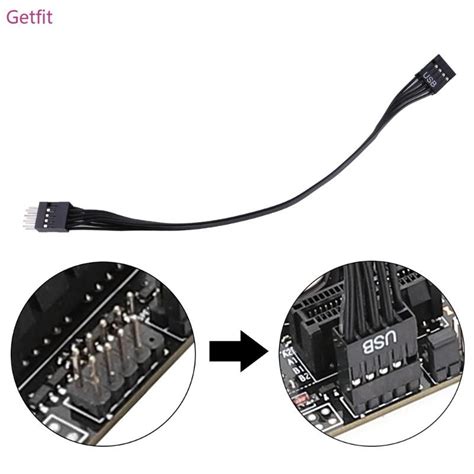 Getf เมนบอร์ดคอมพิวเตอร์ด้านหน้า Usb 9pin 2 0 สาย 9 Pin ชายหญิง Shopee Thailand