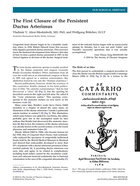 Pdf The First Closure Of The Persistent Ductus Arteriosus