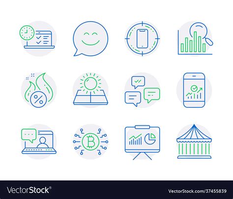 Technology Icons Set Included Icon As Bitcoin Vector Image