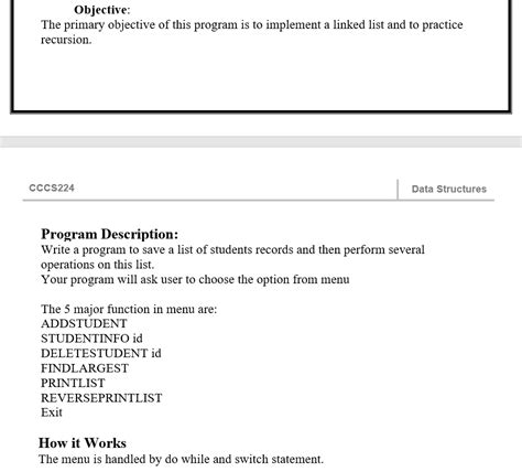 Solved Objective The Primary Objective Of This Program Is