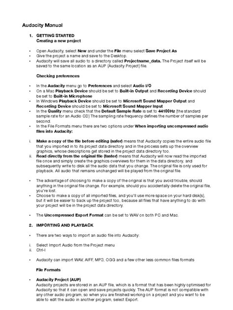 Audacity Manual Pdf Computer File Data Compression