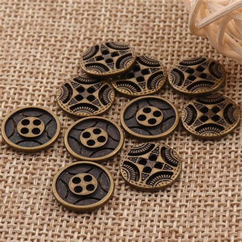 10 Plated Metal Buttons Connector 1 212mmAntique Etsy