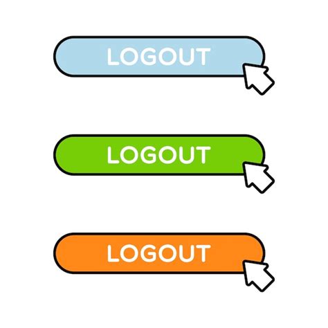 Premium Vector Set Of Logout Buttons