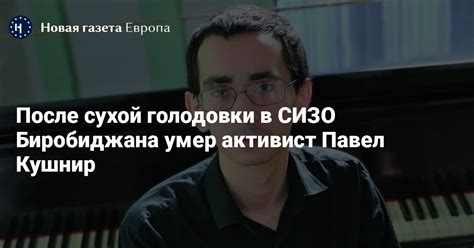 После сухой голодовки в СИЗО Биробиджана умер активист Павел Кушнир — Новая газета Европа