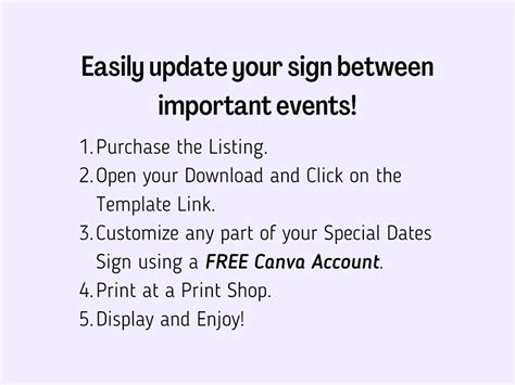 Special Dates Sign Editable Important Dates Template Wedding Birthday Printable Wood Sign
