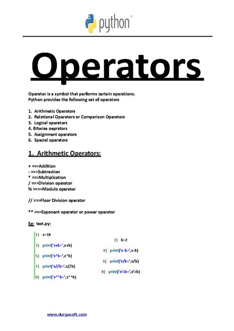 Python Operators Durgasoft 8 Printabab 6 Printabab
