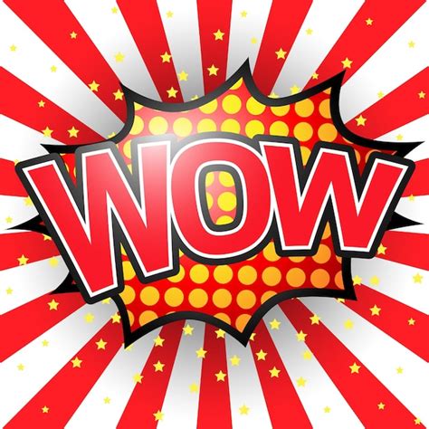 와우 만화 연설 거품 프리미엄 벡터