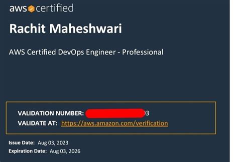 rachit maheshwari on linkedin awsdevops certification gratitude