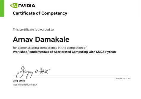 Completed Accelerated Computing With Cuda Python Arnav Damakale