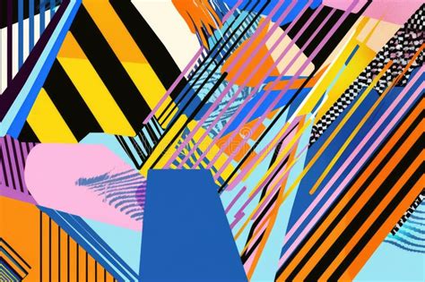 Colorful Abstract Geometric Shapes And Patterns Design For Poster Aig51 Stock Image Image