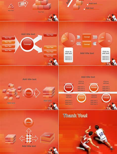 红色激情篮球体育运动ppt模板下载卡卡办公