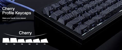 Tsungup Custom Pbt Side Printed Keycap Set Shine Through 135 Keys Contour Line Cool Cherry
