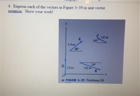 Solved 4 Express Each Of The Vectors In Figure 3 39 In Unit