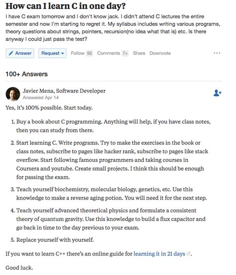 How To Learn C In One Day R ProgrammerHumor