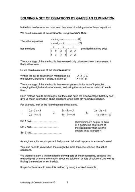 SOLUTION Gaussian Elimination Studypool