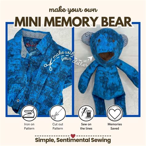 Diy Make Your Own Mini Memory Bear Pattern For Keepsakes