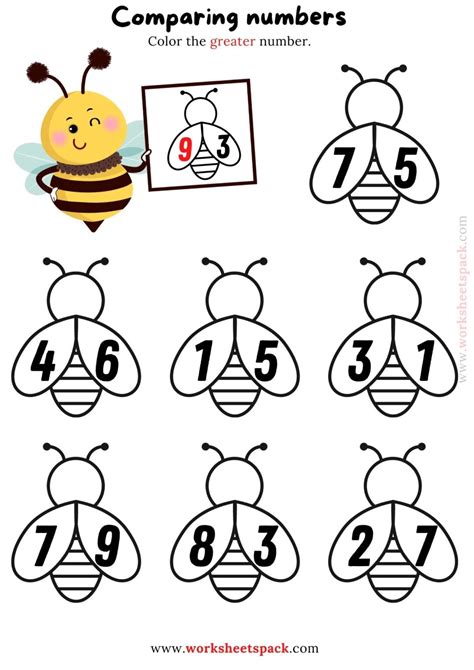 Comparing Numbers Choose The Correct Symbol Worksheetspack