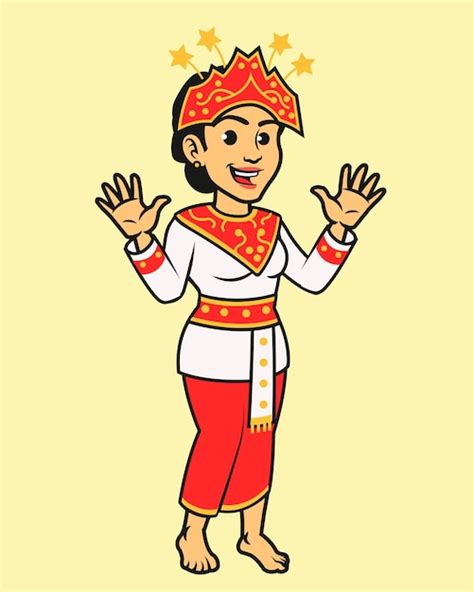 전통 의 옷 을 입은 인도네시아 원주민 말루쿠족 프리미엄 벡터 전통 의 옷 을 입은 인도네시아 원주민 말루쿠족 프리미엄 벡터