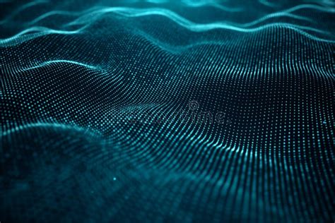 Abstract Data Technology Digital Landscape With Particles Dots