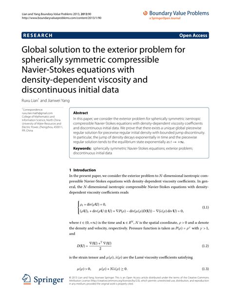 Pdf Global Solutions To The Spherically Symmetric Compressible Navier