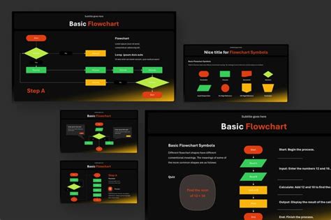 Flowchart Dark Infographic Powerpoint Incl Flowchart And Organization Envato