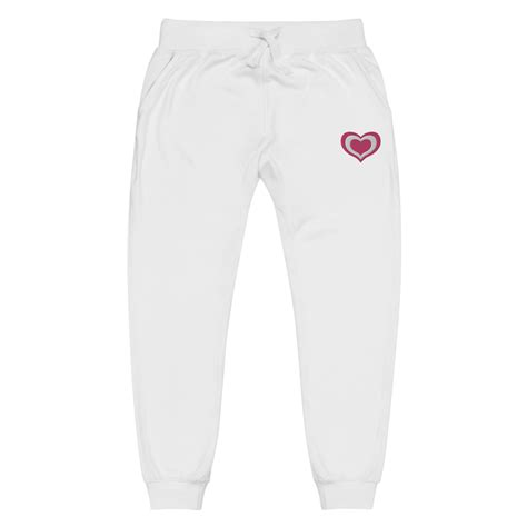 Lovely Heart Embroidery Fleece Sweatpants Fiercepulse