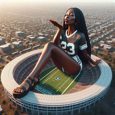 Ebony Giantess Big Football Fan By Hersheykisstoes On Deviantart