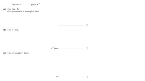Functions Past Paper Questions For Igcse Cambridge 0580 Revise Right Now