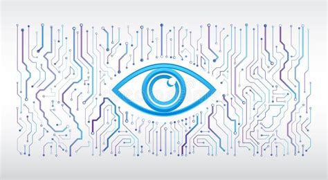 Abstract High Tech Circuit Board Eye Cyber Security Concept Stock Vector Illustration Of