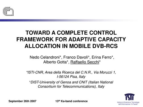 Ppt Toward A Complete Control Framework For Adaptive Capacity Allocation In Mobile Dvb Rcs