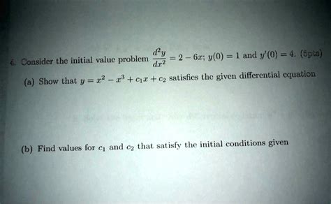 solved consider the initial value problem y” 6y 9y 0 y 0 1 and y 0 4 show that