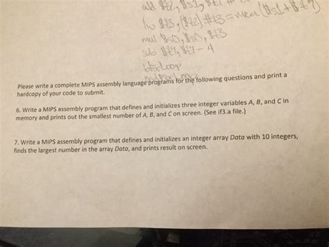 Solved Please Write A Complete Mips Assembly Language