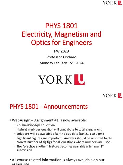 01jan 15 Phys 1801 1 Pdf Electric Field Force