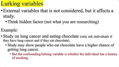 Confoundinglurking Variables Statistics Youtube