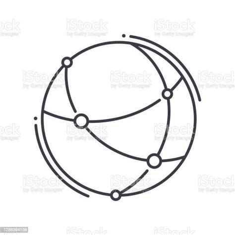 전역 연결 개념 아이콘 선형 격리 된 그림 얇은 줄 벡터 웹 디자인 기호 흰색 배경에 편집 가능한 스트로크와 개요 개념 기호 개념에 대한 스톡 벡터 아트 및 기타 이미지