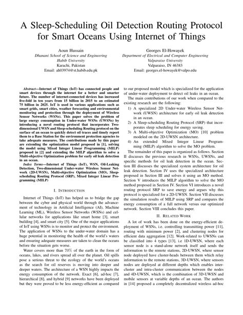 Pdf A Sleep Scheduling Oil Detection Routing Protocol For Smart