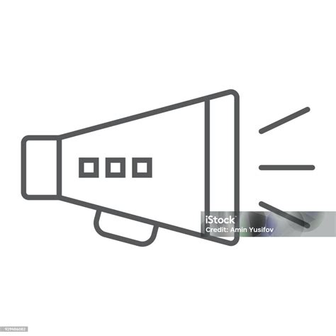 프로 모션 선 아이콘 개발 및 비즈니스 스피커 기호 벡터 그래픽 흰색 배경 Eps 10에 선형 패턴 개념에 대한 스톡 벡터 아트 및 기타 이미지 Istock