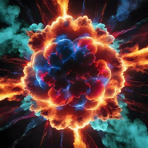 Premium Ai Image Colourful Explosion Ai Generative