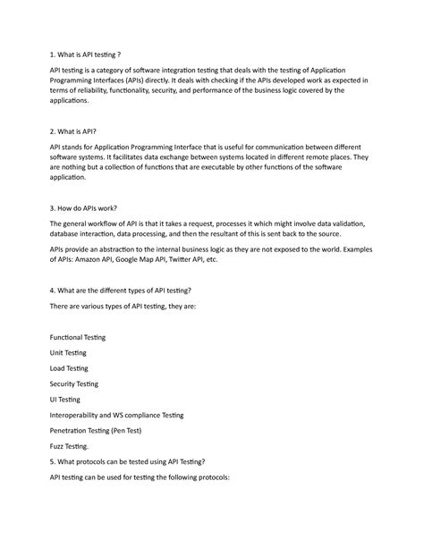 API Testing Questions What Is API Testing API Testing Is A Category Of Software Integration