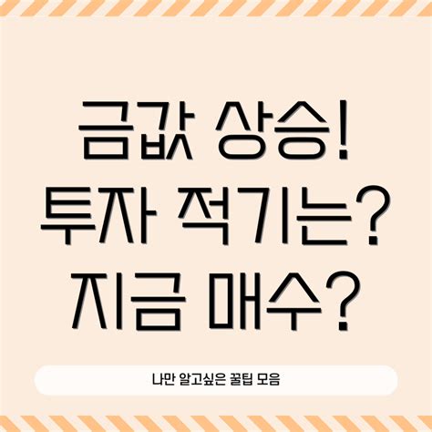 계속 오르는 금 가격 투자 시점은 언제가 좋을까요 지금 투자를 미뤄야 할까요