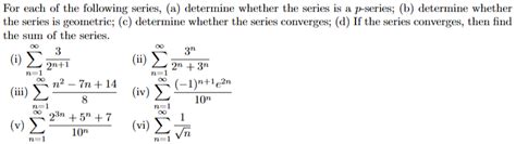 Solved For Each Of The Following Series A Determine Chegg Com