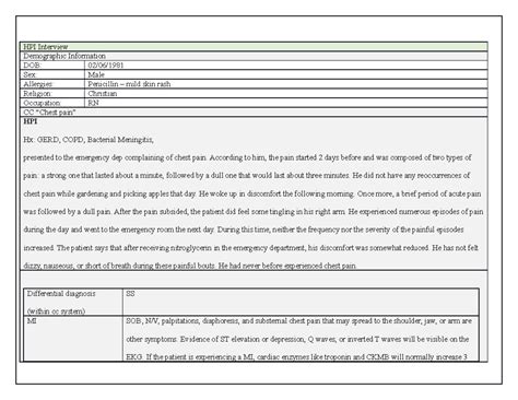 HPI HPI HPI Interview Demographic Information DOB Sex Male Allergies Penicillin