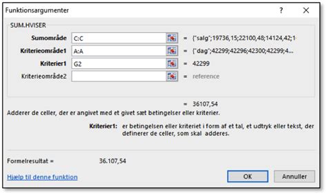 Hjælp Til Excel Sum Hviser Funktionen Excel Funktioner