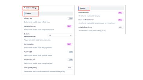 Slider Layout Settings WordPress Team Members Plugin