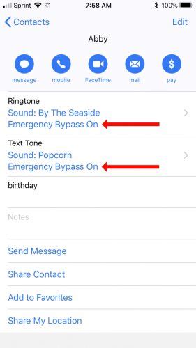 how to allow calls and texts from specific contacts with emergency bypass