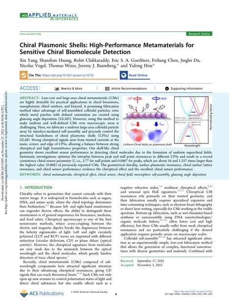 Pdf Chiral Plasmonic Shells High Performance Metamaterials For