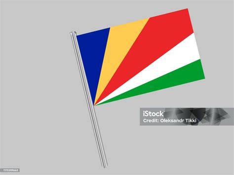 아름다운 국기의 세이셸 깃대 원래 색상과 비율 웹 로고 아이콘 및 배경에 대한 놀라운 디자인 벡터 Gparphic 그림 국가 플래그 설정에서 국기에 대한 스톡 벡터 아트 및