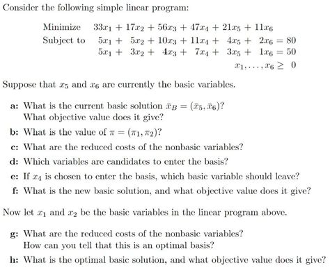 Solved Consider The Following Simple Linear Program Chegg
